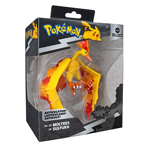 Pokémon 6" Moltres Articulated Battle Figure Toy with Display Stand ...