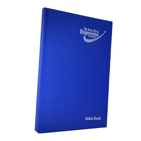 A4 Blue Hard Cover A-Z Index Notebook Ruled Book (100 Sheets) 200 Pages ...
