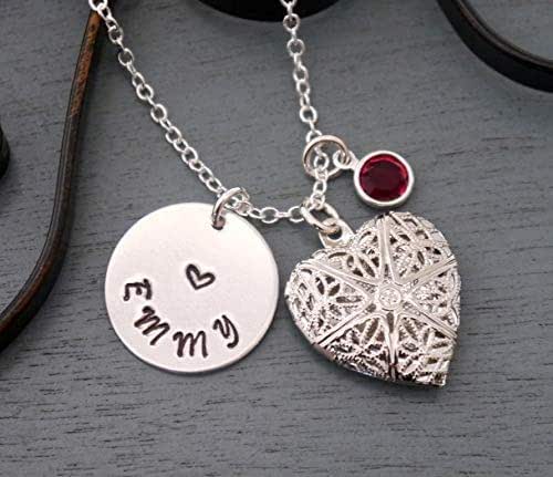 Amazon.com: Girls Locket Necklace - Personalized Heart Locket Necklace ...