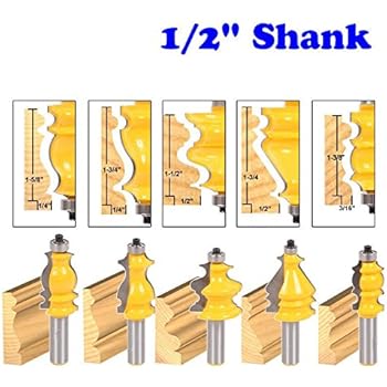 MLCS 8388 10 Piece Carbide-tipped Molding Plane Profile Bit Set, 1/2 ...