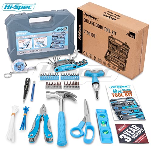 Hi-Spec 48pc Starters Basic DIY Blue Tool Kit Set With 2 Bike & Camping ...