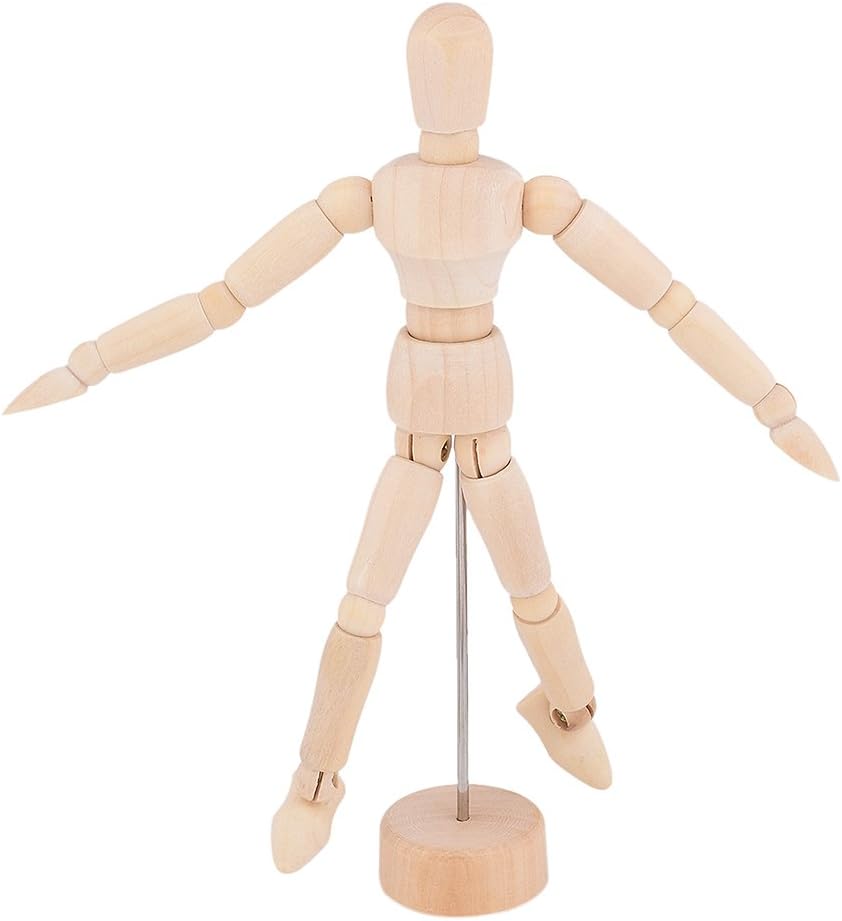 Shopready 14cm Wooden Movable Manikin Adjustable Artist Mannequin Dummy ...