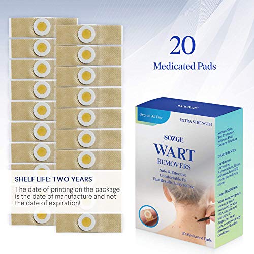 SOZGE Wart Pads- Maximum Strength - Wart Pads for Flat Warts, Plantar ...