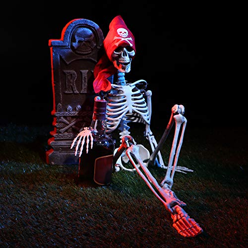 35" Posable Halloween Skeleton,Life Size Plastic Skeleton with - Want ...