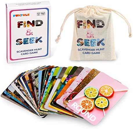 Funyole Find and Seek Scavenger Hunt Card Game, Indoor and Outdoor ...
