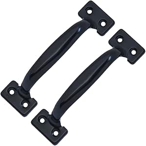 QCAA Garage Door Pull Handle, 6-1/2", Steel, Black Coated, 2 Pack, Made ...