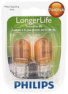 Philips 7440NA LongerLife Miniature Bulb, 2 Pack, Headlight Bulbs ...