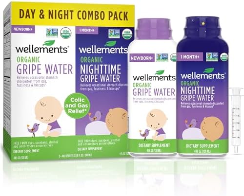 Wellements Organic Gripe Water for Babies Day & Night Combo Pack (4 Fl ...