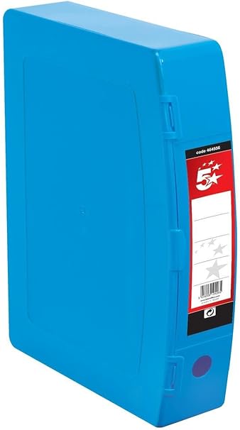 5 Star Premier Box File Polypropylene with Twin Clip Lock Foolscap Blue ...