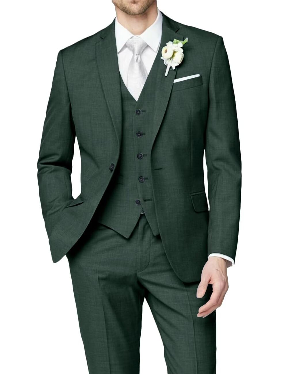 HUUTOE Suits for Men 3 Piece Slim fit Wedding Tuxedo for Men Graduation ...