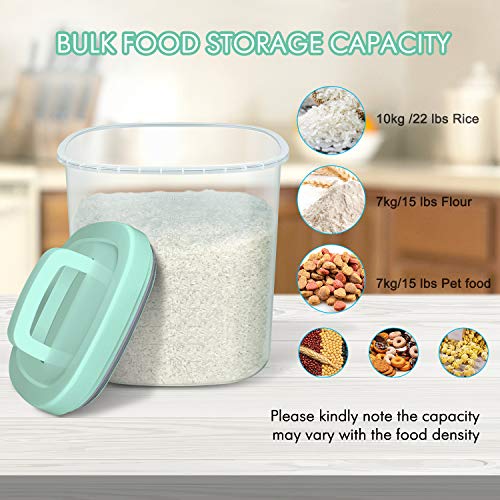 TBMax Airtight Rice Storage Container - 20 Lbs Bulk Food Container Bin ...