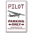 Amazon.com: SignMission Pilot Sign Parking Signs Airplane Cessna Fly ...