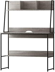 Artiss Computer Desk 100cm Grey Particle Board Desktop Steel Frame ...