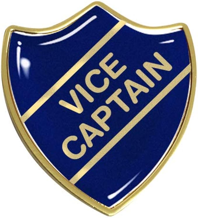 Vice Captain Gel Domed School Shield Badge (Blue): Amazon.co.uk: Clothing