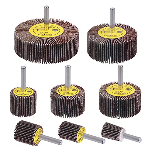 40 Pack 1/4" Abrasive Flap Wheel Sander Set, Rocaris 80 Grit Aluminum ...