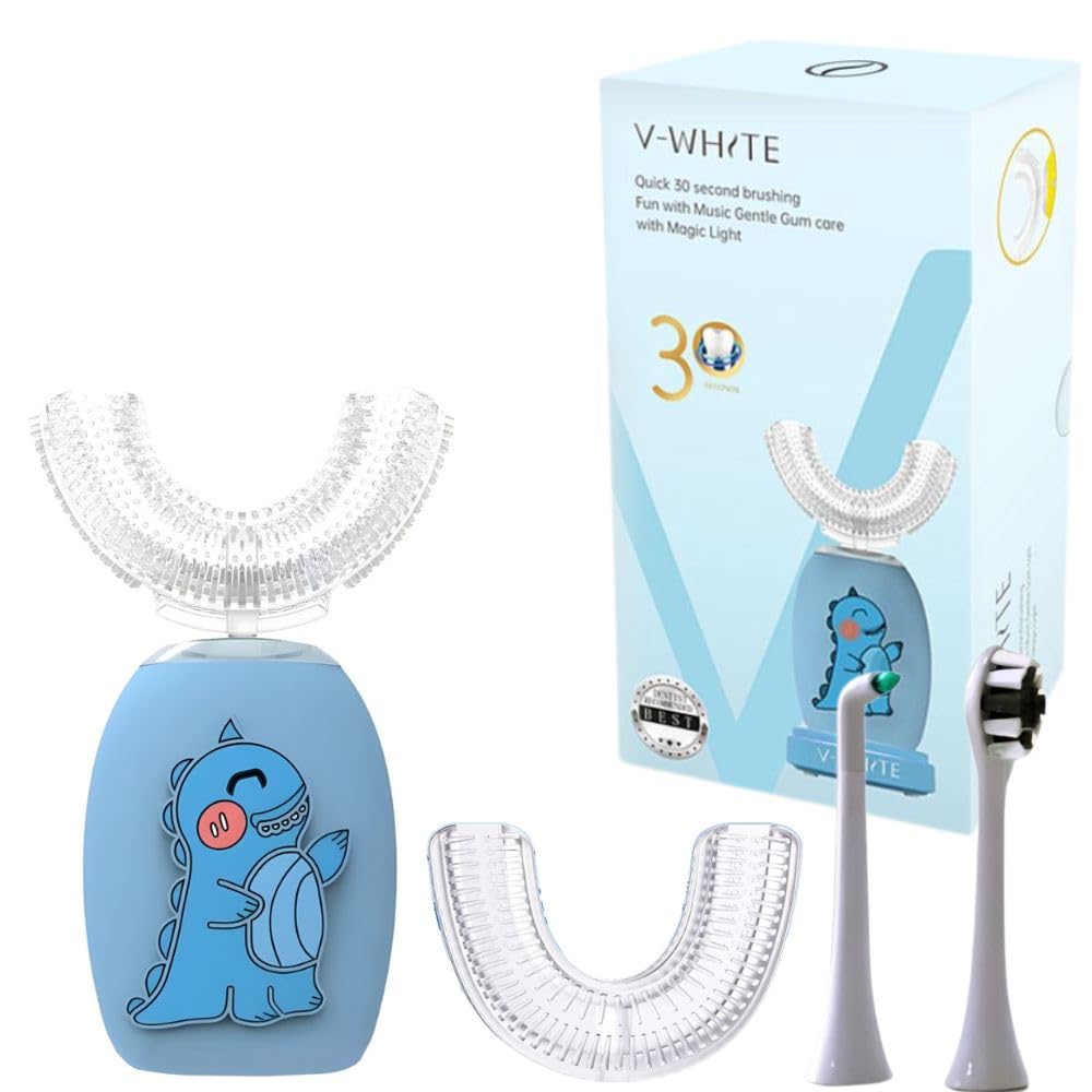 V-WHITE Electric Toothbrush Kids- Ultrasonic U-Shaped Toothbrushes for ...