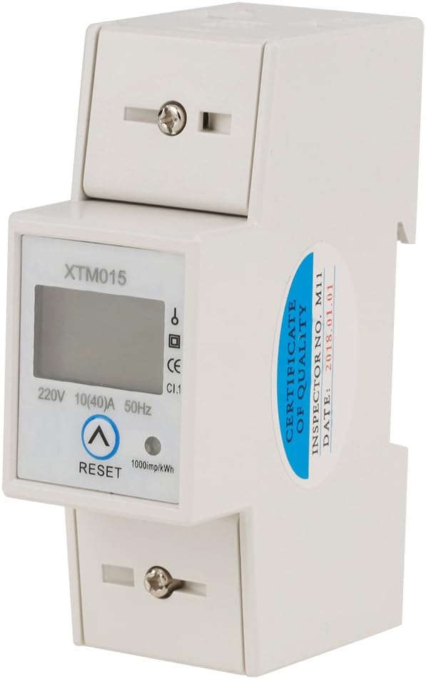 LCD Digital Electricity Meter Single Phase Wattmeter for DIN Rail, 2P ...