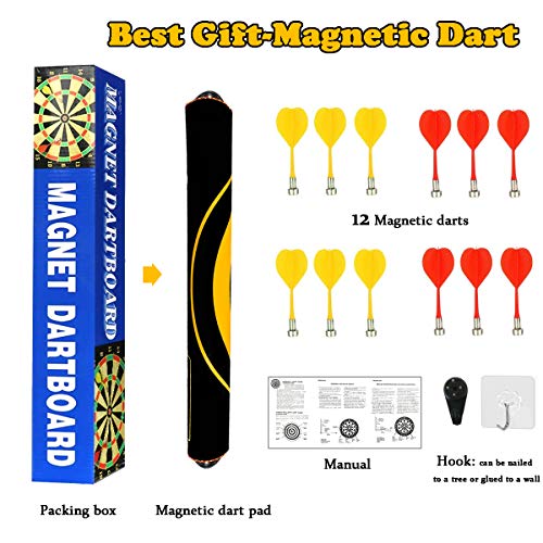 M.Q.L. Reversible Magnetic Dart Board Kids 2 Sided Rolling Bullseye ...