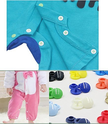 300 Sets Plastic T5 Snaps Buttons, 10 Colors No-Sew Snap Fasteners ...