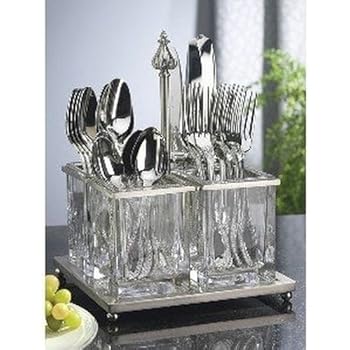 Amazon.com | Black Metal Mesh Kitchen / Picnic Buffet Caddy Holder for ...