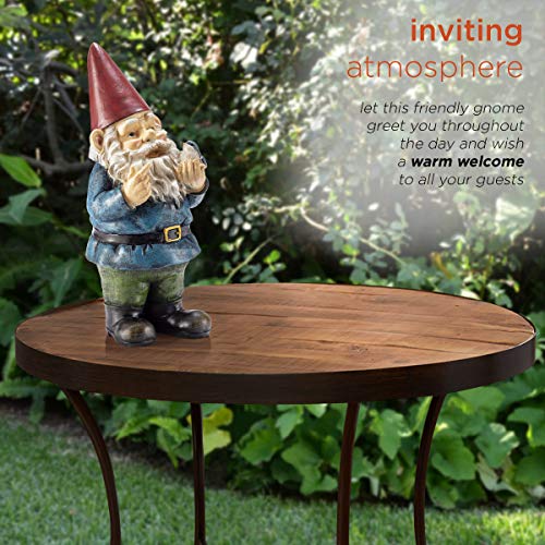 Alpine Corporation WAC406 Alpine Garden Gnome Holding Bird-Outdoor ...