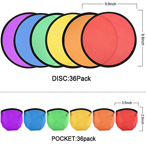 Norme Folding Pocket Toy Set Foldable Flying Disc with Bag Fun Birthday ...