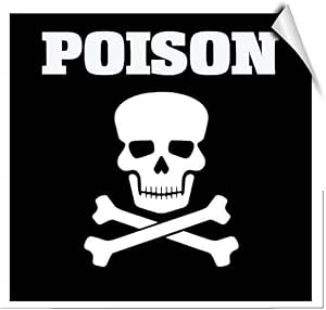 Amazon.com: Poison With Symbol Hazard Poison Warning LABEL DECAL ...