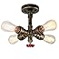 Vintage Ceiling Light Industrial Semi-Flush Mount Ceiling Light Metal ...