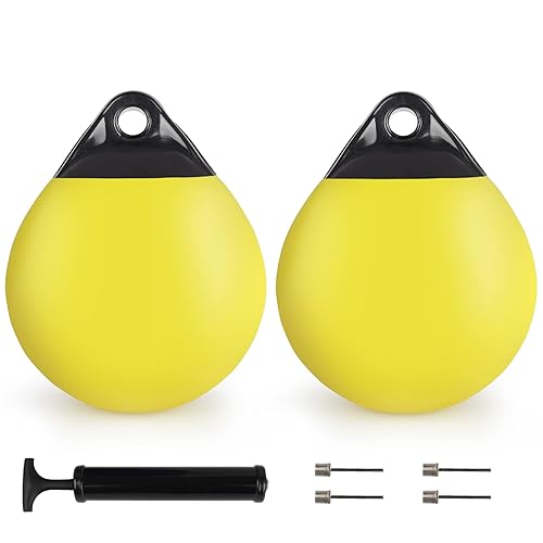 VEITHI 2 Pack Boat Buoy Ball Anchor Buoy Round Boat Fenders,Vinyl ...