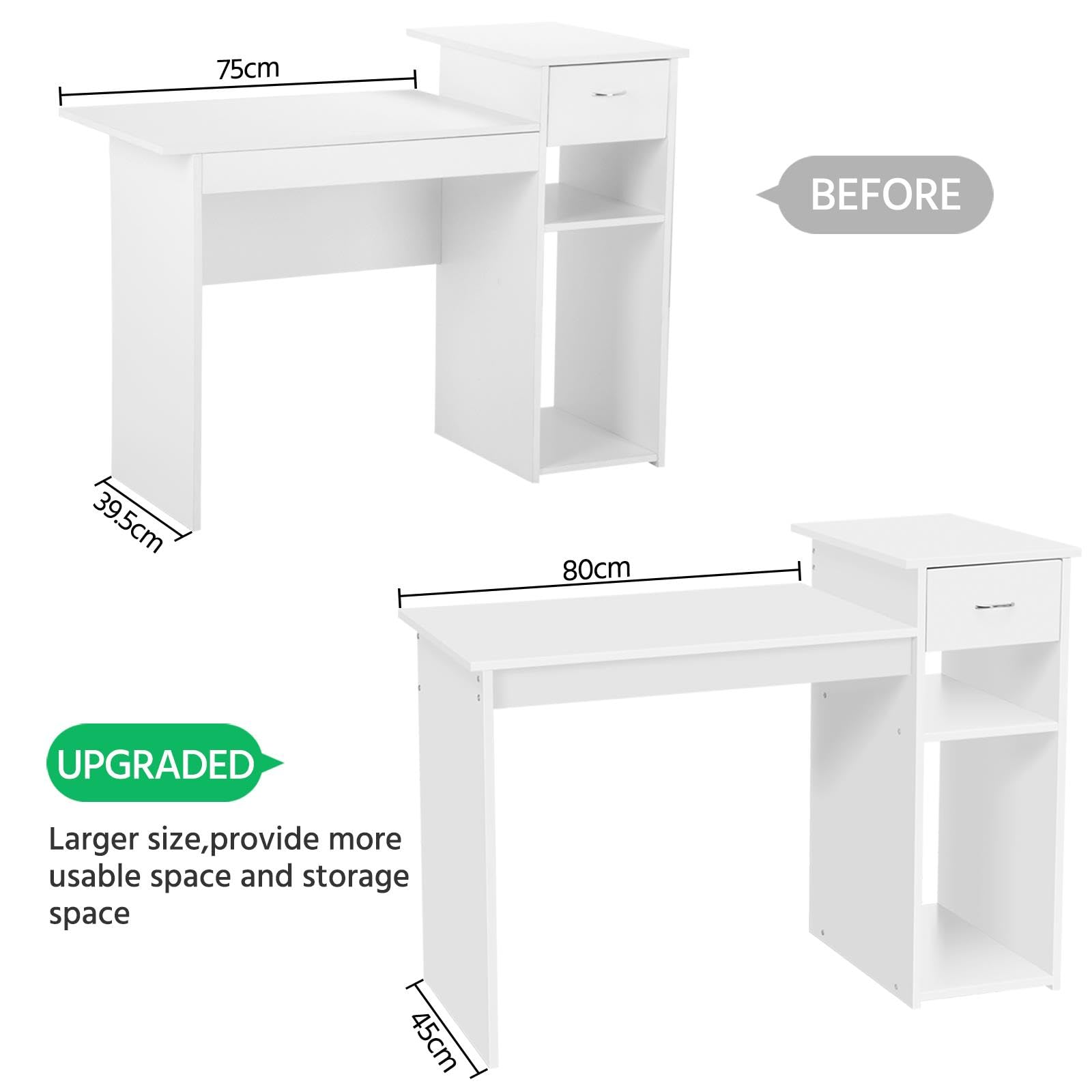 Mua Yaheetech Small White Computer Desk, Compact Study PC Laptop Table ...