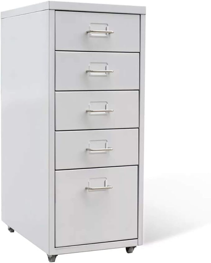 SOULONG 5 Drawer Metal Filing Cabinet, Mobile Detachable Cabinets Unit ...