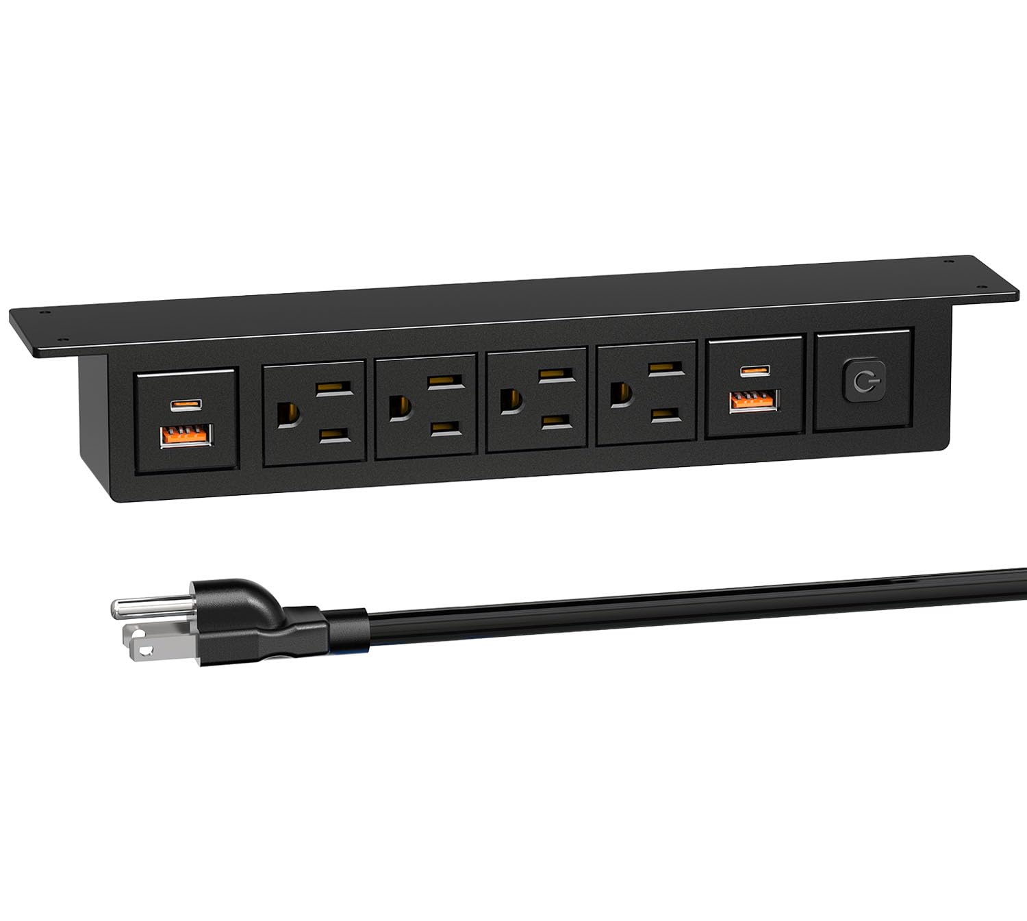 Under Desk Power Strip with PD 20W USB C, QBA 8-in-1 Desk Outlet ...