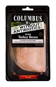Amazon.com: Columbus, Turkey Breast Herb Roasted Sliced NAE, 6 oz ...