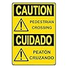 Weatherproof Plastic Vertical OSHA Caution Pedestrian Crossing - Peat畁 ...