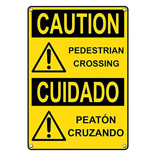 Weatherproof Plastic Vertical OSHA Caution Pedestrian Crossing - Peat畁 ...