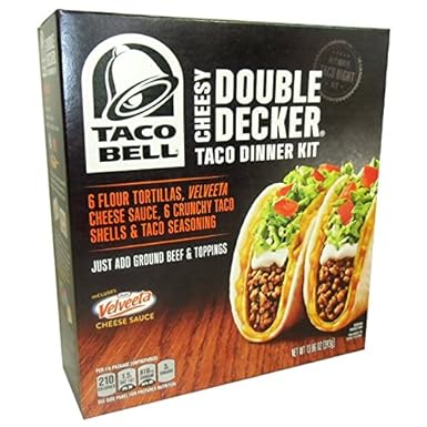 Amazon.com : Taco Bell Cheesy Double Decker Taco Dinner Kit, 13.86 oz ...