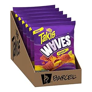 Amazon.com: TAKIS Waves Fuego Wavy Potato Chips Bag of 2.5 ounces