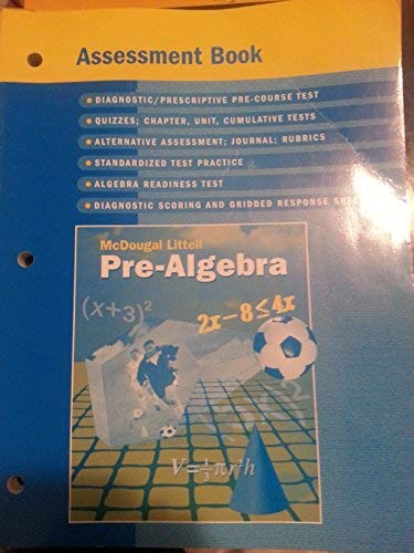 Pre-Algebra Assessment Book: Ron Larson, Laurie Boswell, Timothy Kanold ...