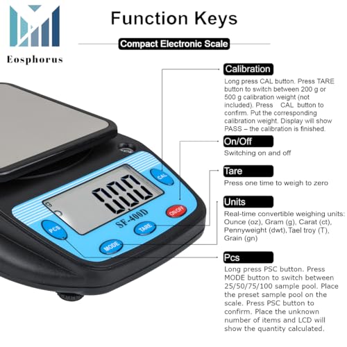 Eosphorus Science Digital Scale Lab Balance Gram Scale 0.01g Accuracy Chemistry Laboratory ...