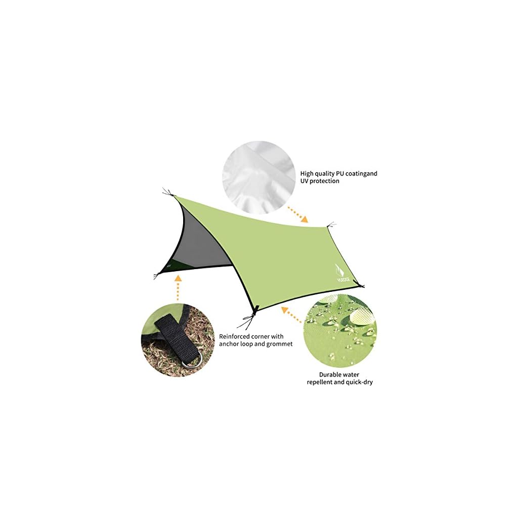 YUEDGE Portable Lightweight Waterproof Rain Tarp Tent Tarp Shelter ...