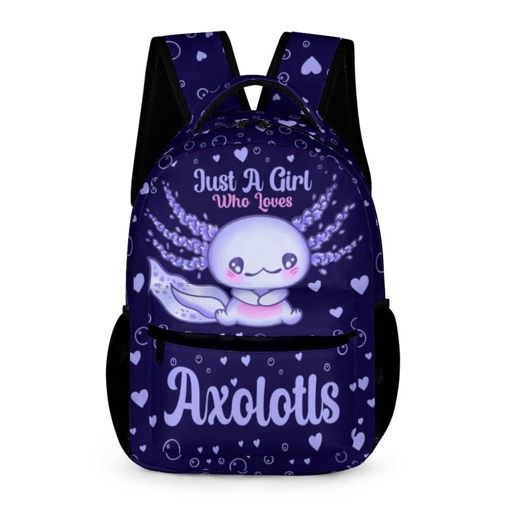 Axolotl School Backpack for Kids Girls Boys, 16 Inch Cute Axolotls ...