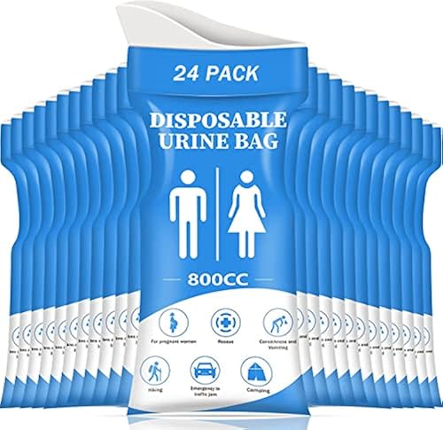 DIBBATU Urine Bag, 800ML Disposable Urinal Bag for Travel, 24 Pack ...