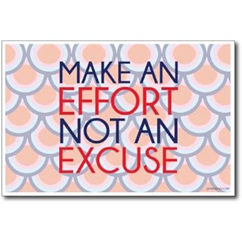 Amazon.com: Excuse Limit 0 - NEW Classroom Motivational Poster: Office ...