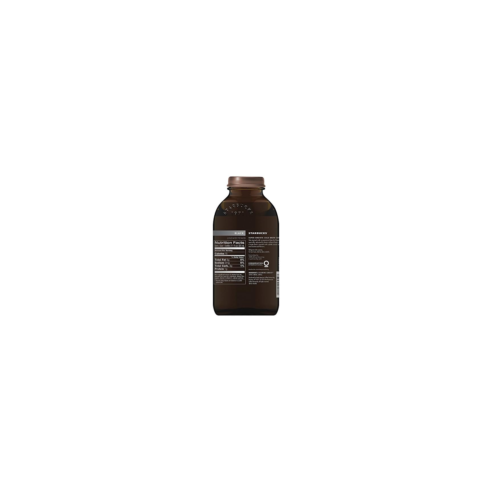 Starbucks Cold Brew Coffee, Black Unsweetened, 11 oz Glass Bottles, 6 ...