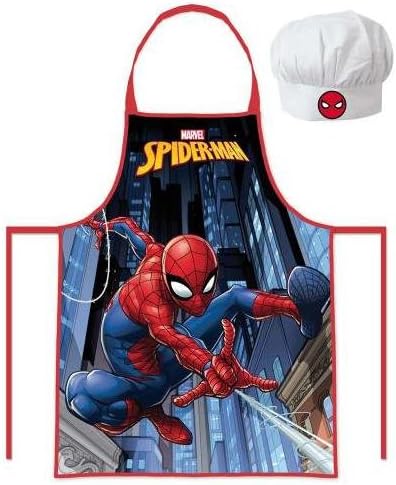 Amazon.com: Marvel Spiderman Kids Kitchen Bakeware Apron and Hat Set ...