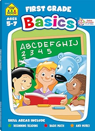 School Zone - First Grade Basics Workbook - 96 Pages, Ages 5 and Up ...