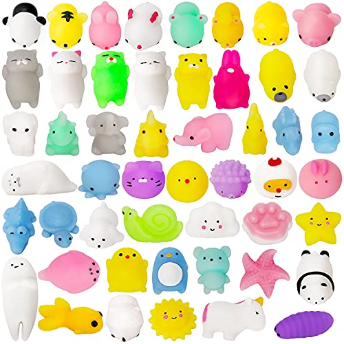 Thremhoo Mini Kawaii Mochi Squishy Toys 50PCS Easter Basket Stuffer ...
