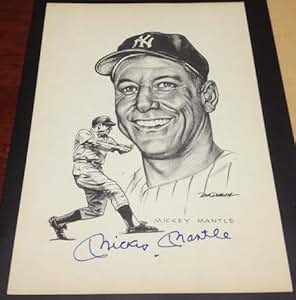 Mickey Mantle Signed Drawing by Dick Dugan JSA Authenticated at Amazon ...