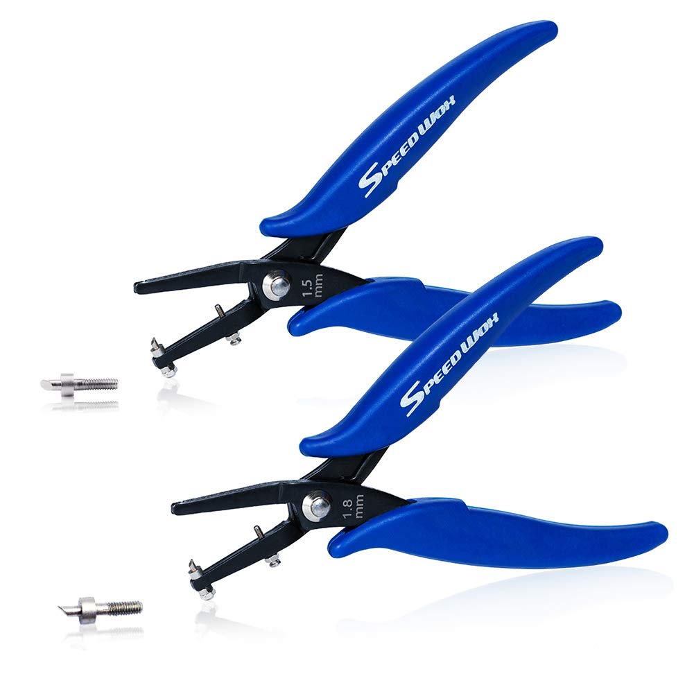 SPEEDWOX Metal Hole Puncher Jewelry Hole Punch Set 1.5mm and 1.8mm ...