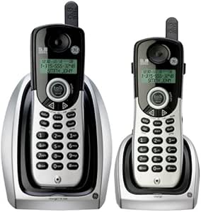 Amazon.com : GE Cordless 5.8 GHz Analog 25841GE3 Phone with 2 Handsets ...